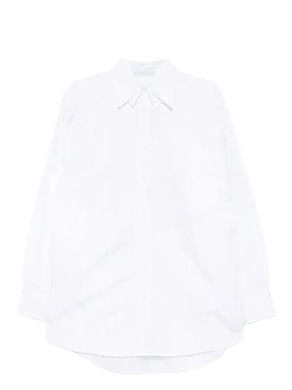 RECTO Double-collar Striped Shirt - White