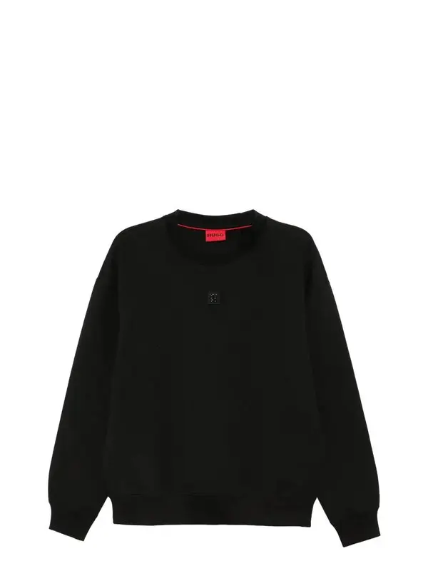Hugo Stacked-logo Badge Sweatshirt - Black