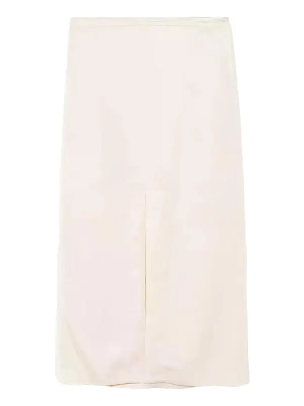RECTO Long Front-slit Skirt - Neutrals