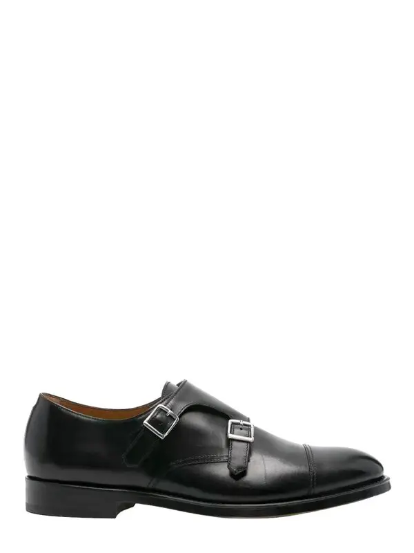 DOUCAL'S Leather Monk Shoes - Black