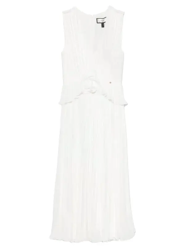 NISSA Floral-appliqué Gown - White
