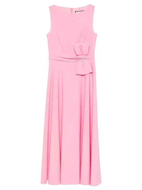 NISSA Bow-detail Midi Dress - Pink