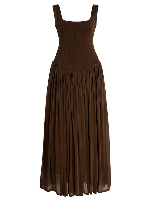 Simkhai Jamie Tank Midi Dress - Brown