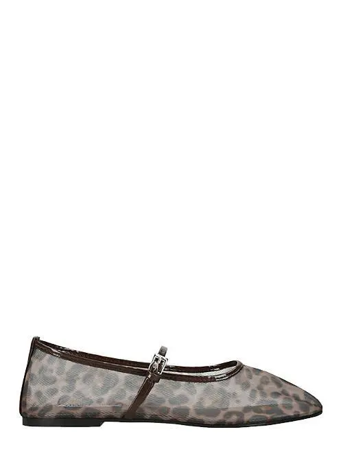 Steve Madden Leopard-print Mesh Mary Jane Flats - Brown/oth
