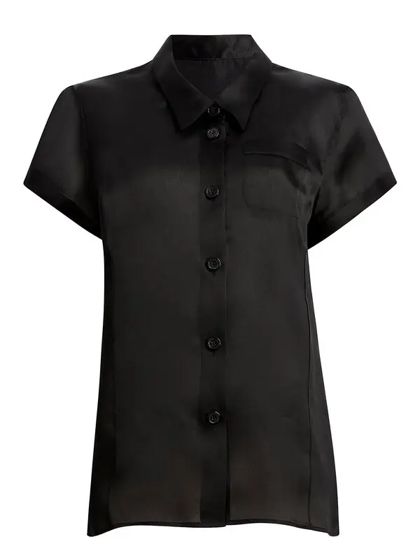 Khaite Keefe Silk Charmeuse Shirt - Black