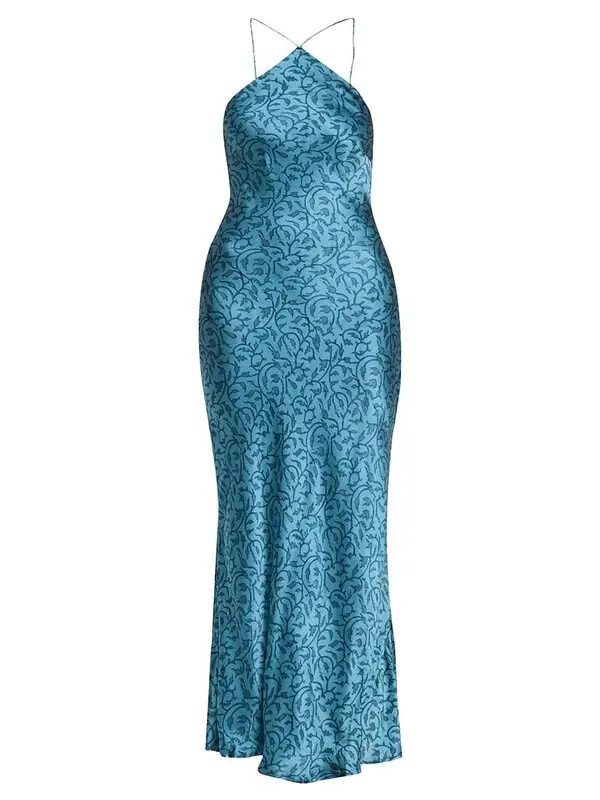 Hannah Artwear Elisa Silk Maxi Dress - Dkblue