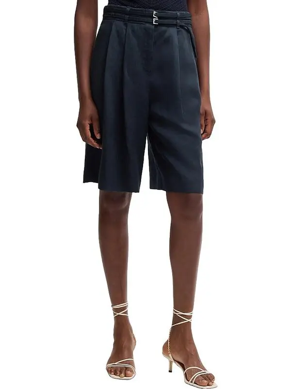 BOSS Tilena Tailored Shorts - Dark Blue