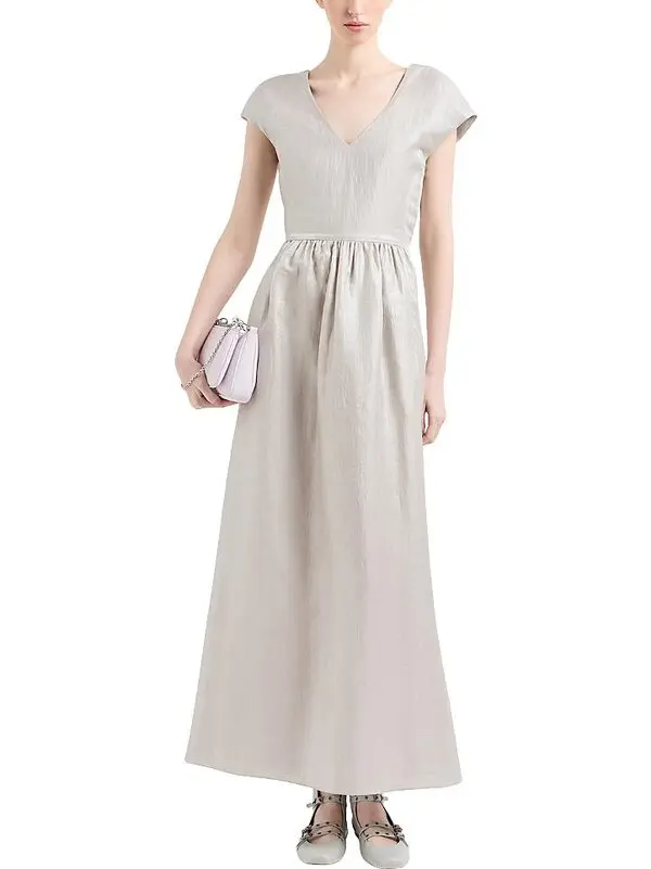 Emporio Armani Shiny Linen Maxi Dress - Tan