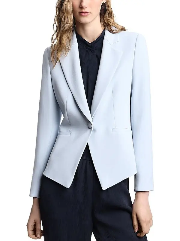 Emporio Armani Crepe Cady Notch Lapel Jacket - Solid Medi