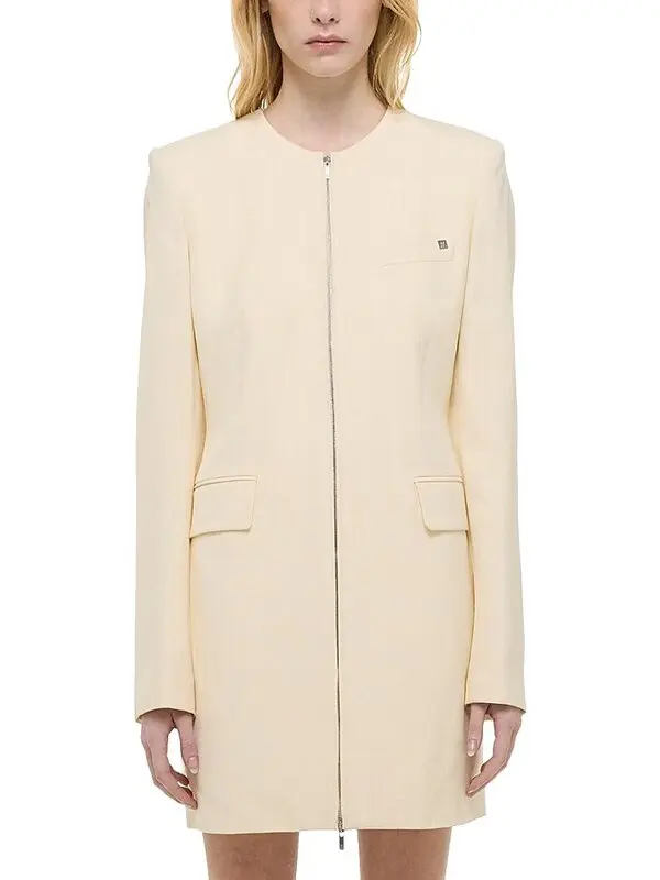 Helmut Lang Tailored Zip Dress - Antique White