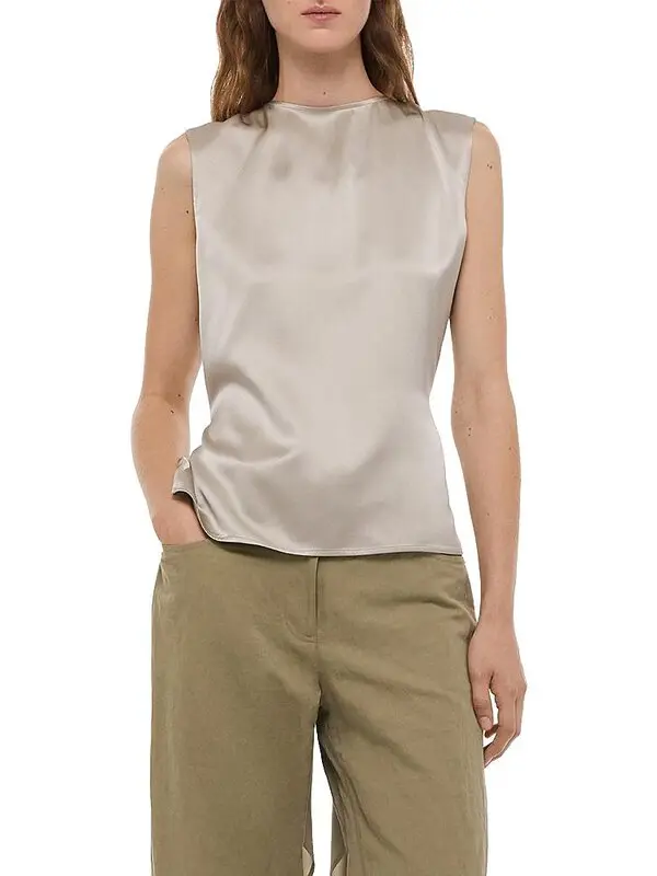 Helmut Lang Silk Scarf Drape Top - Green Tea
