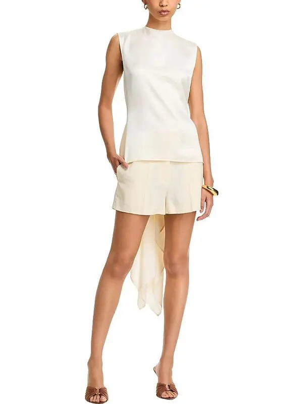 Helmut Lang Silk Scarf Drape Top - Ivory