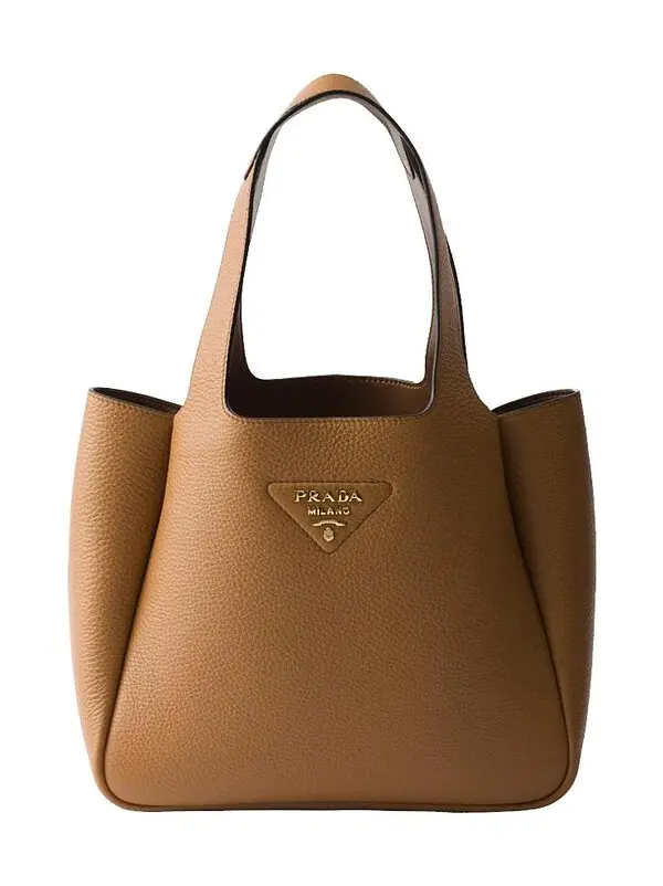 Prada Small Leather Tote Bag - Brown