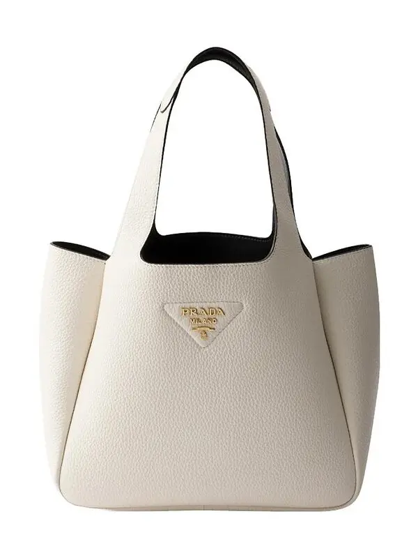 Prada Small Leather Tote Bag - White