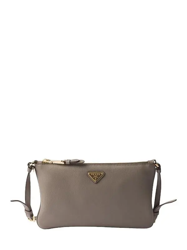 Prada Leather Pouch - Clay Grey