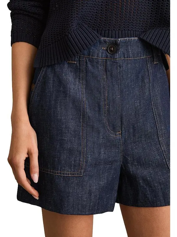 REISS Ashby Denim Shorts - Indigo