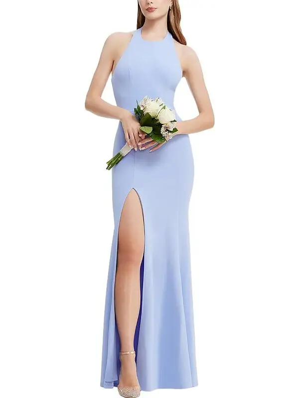 Dress The Population Paige Halter Gown - Sky