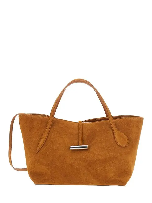 LIFFNER Petite Penne Leather Tote Bag With Side Pocket - Brown