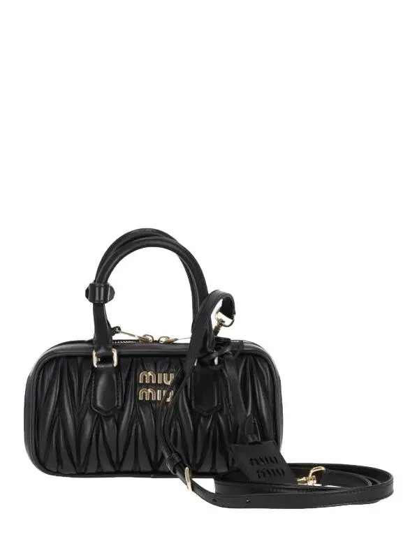 Miu Miu Matelassé Top Handle Bag - Black
