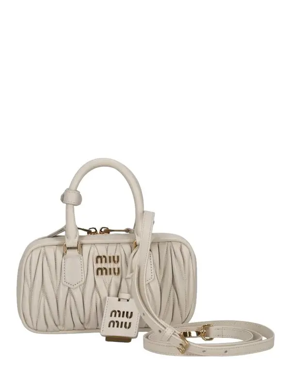 Miu Miu Matelassé Top-handle Bag - White