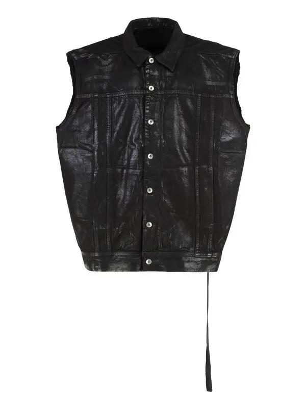 Rick Owens Denim Vest - Black