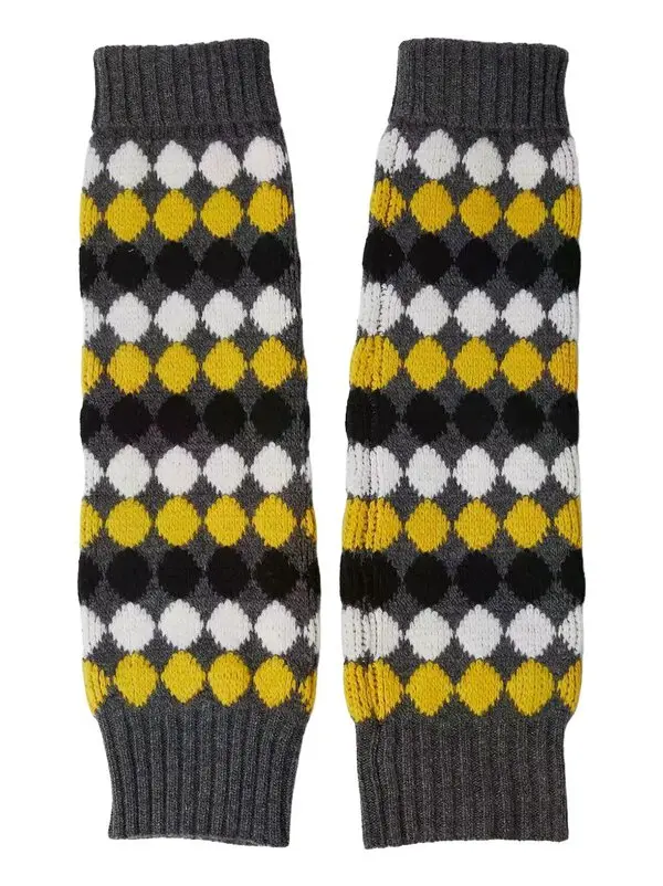 Plan C Patterned Jacquard Arm Warmer - Grey