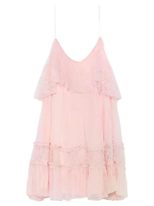 NISSA Lace Mini Dress - Pink
