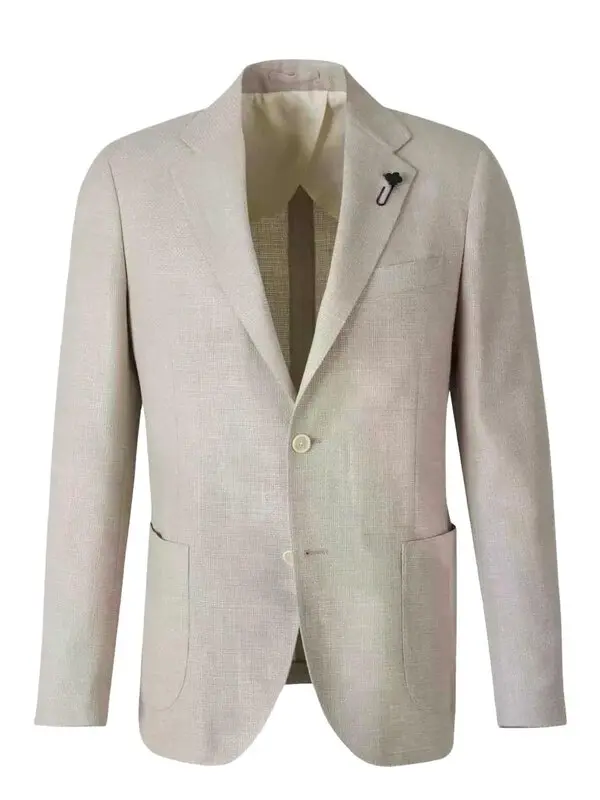 LARDINI Basketweave Blazer - Neutrals