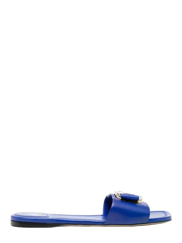 FERRAGAMO Platino Leather Sandals - Blue
