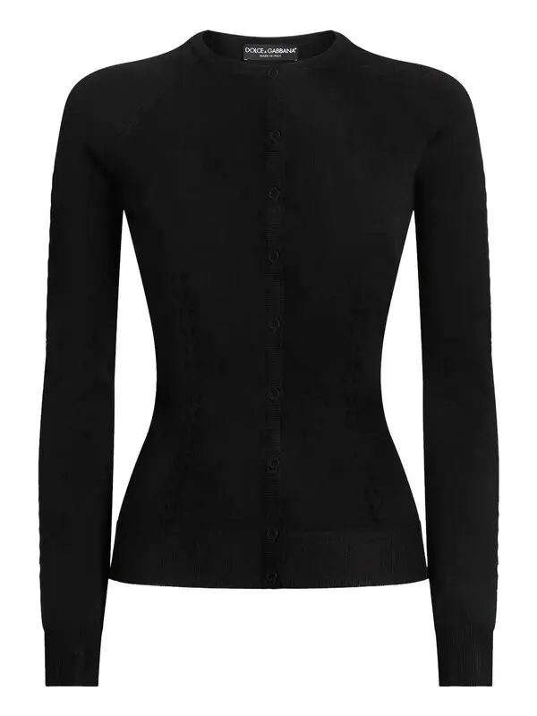 Dolce & Gabbana Dna Knitted Cardigan - Black