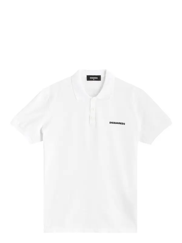 Dsquared2 Logo Piqué Cotton Polo Shirt - White