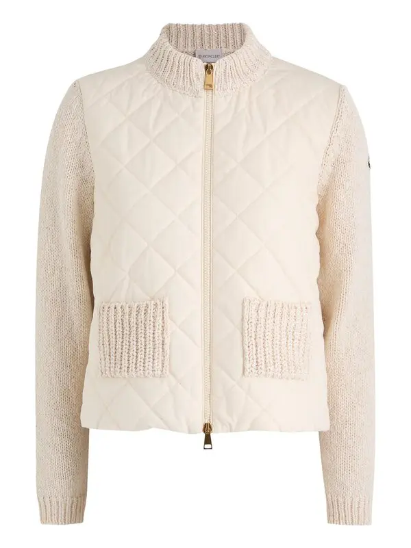 Moncler Quilted Knit Jacket - White