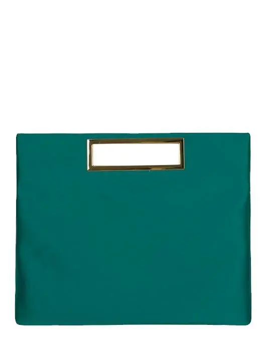 Jeffrey Campbell To-go Satin Clutch - Turquoise Satin