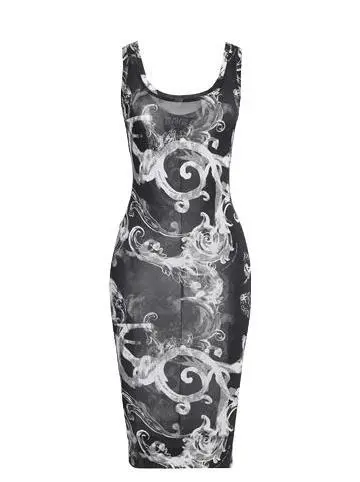 Versace Mini Dress In Viscose And Elastane - Black