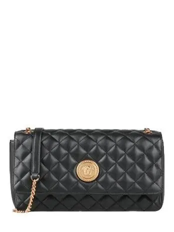 Versace Cross-body Bag In Lambskin Leather - Black