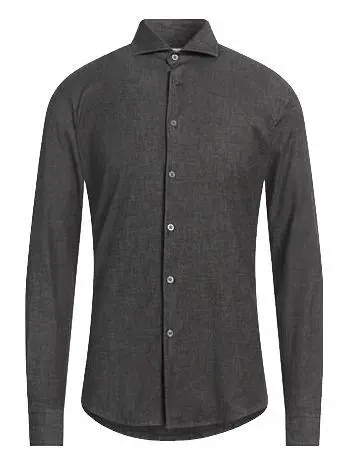 DANIELE ALESSANDRINI Denim Shirt Charcoal Size Cotton, Elastane - Grey