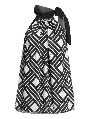 CRISTINAEFFE Geometric-print Crepe Top - Black