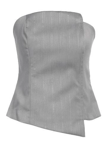 CRISTINAEFFE Metallic Twill Tube Top - Light Grey
