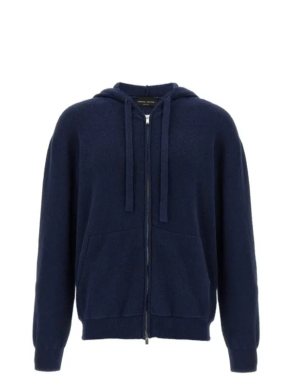 ROBERTO COLLINA Terry Hoodie - Blue