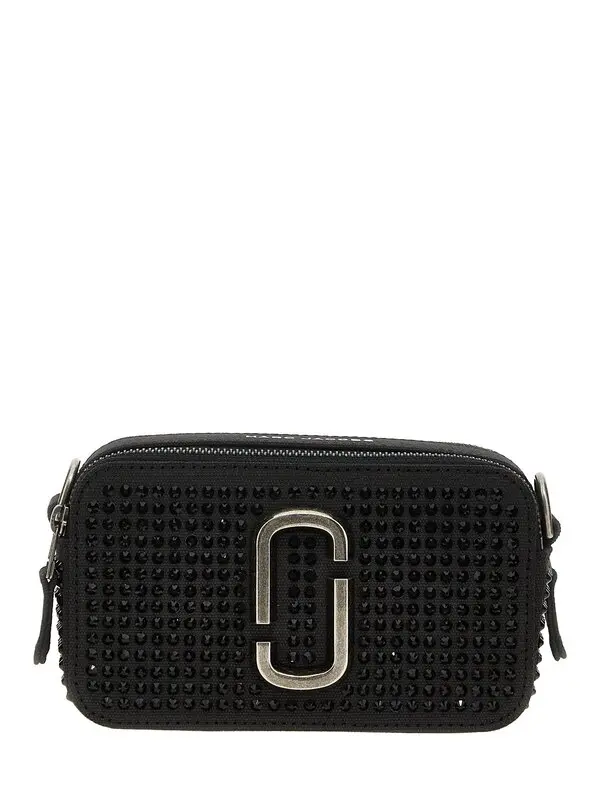 Marc Jacobs Crystal Canvas Snapshot Crossbody Bag - Black