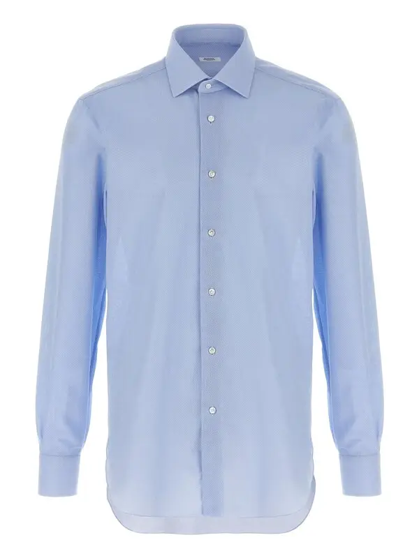 BARBA NAPOLI Honeycomb Shirt - Light Blue