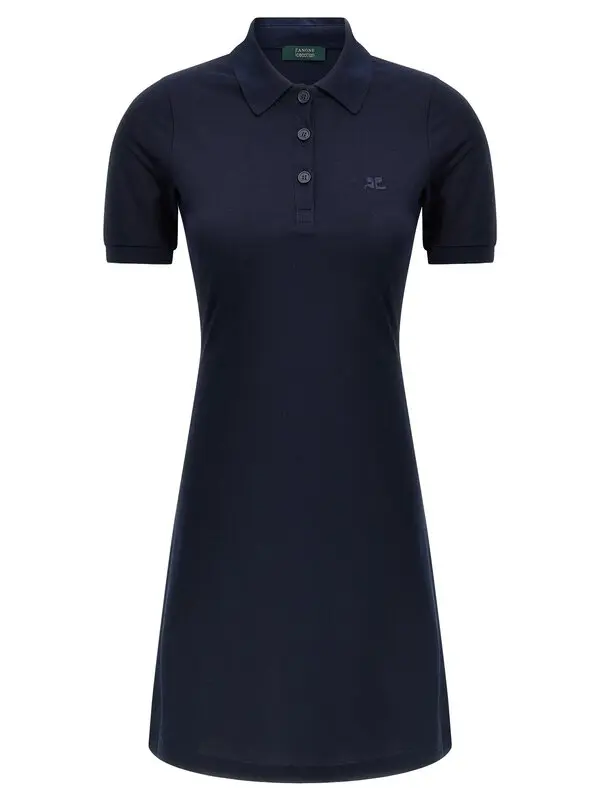 COURREGES Piqué Polo Mini Dress - Blue