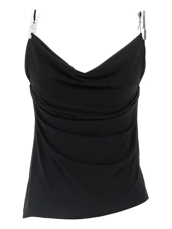 Coperni Draped Washing Clip Gala Top - Black