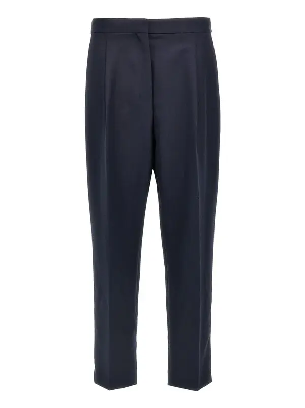 Theory Wool Blend Pleated Pants - Blue
