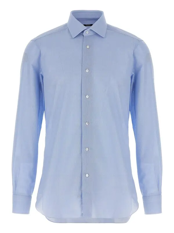 BARBA NAPOLI Honeycomb Shirt - Light Blue