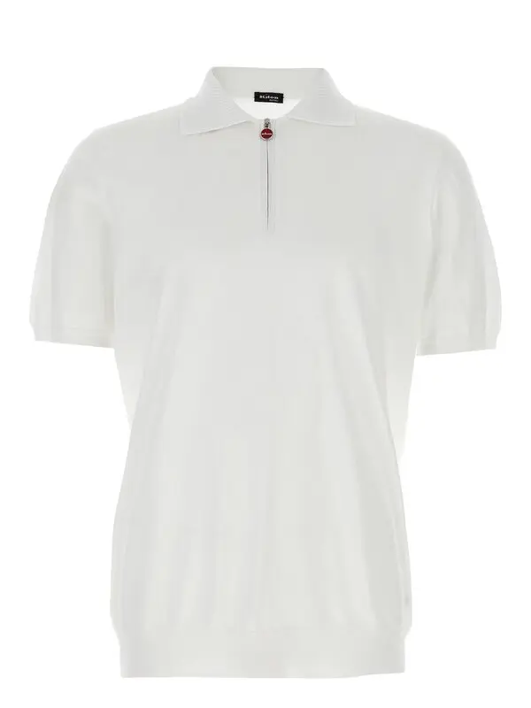 Kiton Honeycomb Polo Shirt - White