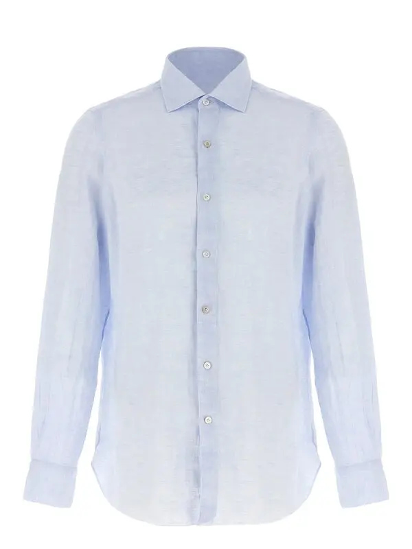 FINAMORE 1925 Gaeta Linen Shirt - Light Blue