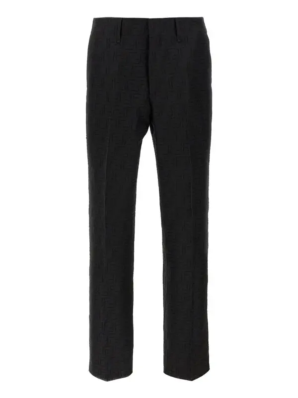 Fendi Ff Jacquard Pants - Black