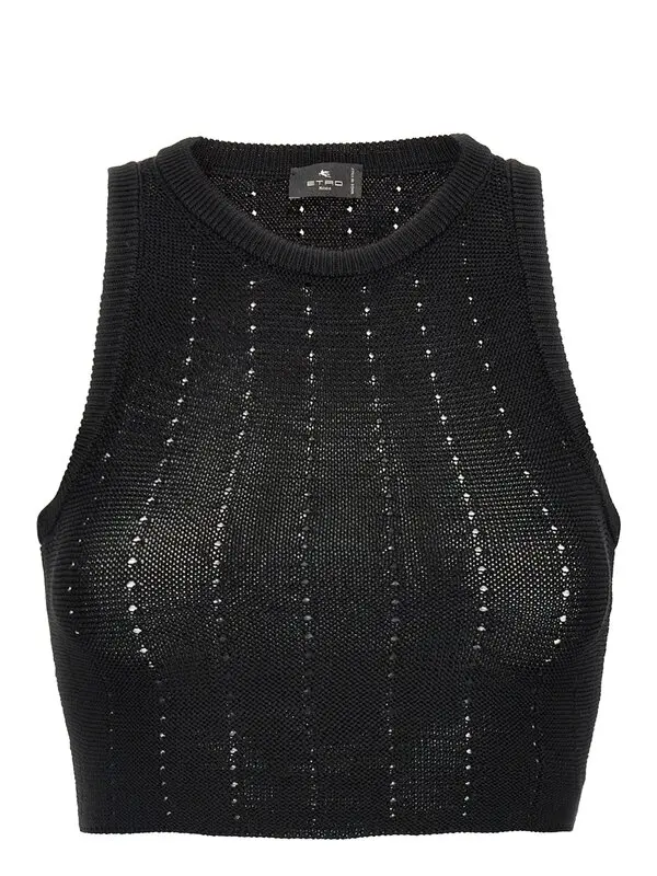 Etro Knit Crop Top - Black