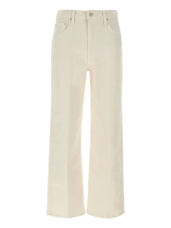 MOTHER The Rambler Zip Ankle Jeans - White